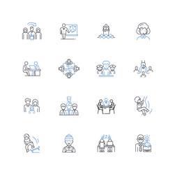 Chill individuals line icons collection relaxed Vector Image