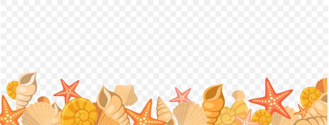 Summer beach shells border Royalty Free Vector Image
