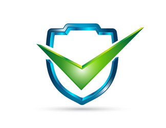 Security icon with check sign Royalty Free Vector Image
