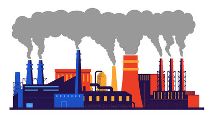 Eco friendly factory landscape with plant solar Vector Image