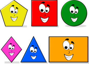 Educational cartoon basic shapes Royalty Free Vector Image