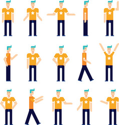 Collection of colorful modern style characters Vector Image