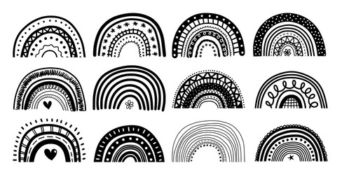 Rainbow Clip Art Black And White
