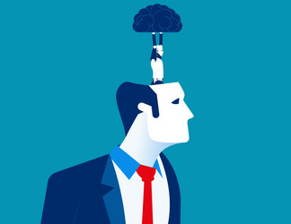 Human head with open brain and explosion think Vector Image