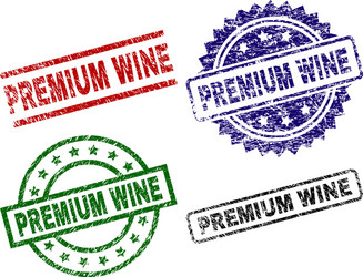 Damaged textured local wine stamp seals Royalty Free Vector