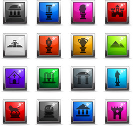 Monuments icon set Royalty Free Vector Image - VectorStock