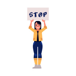 Skeptic young woman cartoon flat character Vector Image