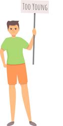 Ageism protest icon cartoon age Royalty Free Vector Image