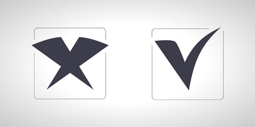 Voting ballot with agree check mark icon Vector Image