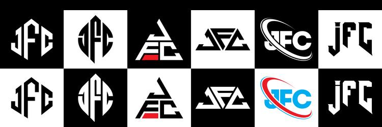 Jfc circle letter logo design Royalty Free Vector Image