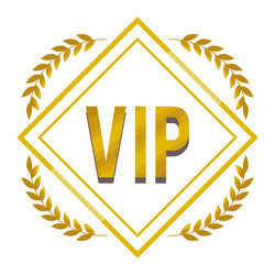 Vip frame golden stamp Royalty Free Vector Image