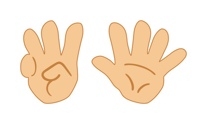 Ten fingers counting icon for education hands Vector Image