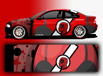 Racing car wrap purple design custom livery Vector Image