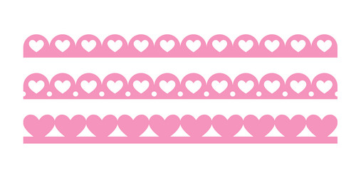Scalloped edge heart shapes set simple Royalty Free Vector
