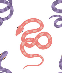 Seamless pattern with purple and pink snakes Vector Image