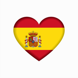 Spanish flag heart-shaped ribbon Royalty Free Vector Image