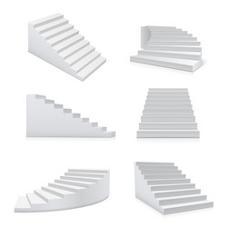 White stair front view 3d staircase for interior Vector Image