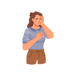 Sad woman crying in despair grief young Royalty Free Vector