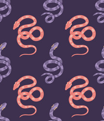 Seamless pattern with purple and pink snakes Vector Image