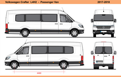 Volkswagen crafter van l3h3 and l4h3 2017-present Vector Image