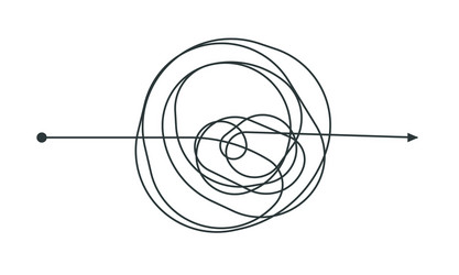 Confused process chaos line symbol finding a way Vector Image