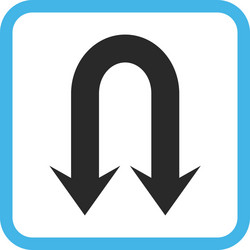 Arrow down icon in a frame Royalty Free Vector Image