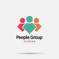Group four people logo handshake Royalty Free Vector Image