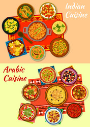 Arabic food icons set Royalty Free Vector Image