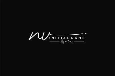 Initial nv signature logo template hand drawn Vector Image