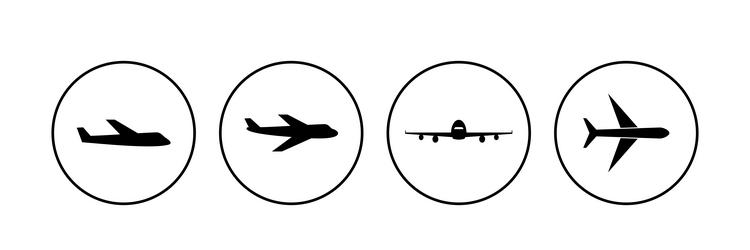 Plane icon set airplane icon flight transport Vector Image