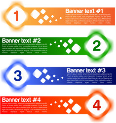 Four banner templates with happy kids Royalty Free Vector