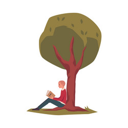 Boy Sitting Under Tree Vector Images (60)
