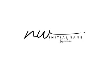 Initial nw signature logo template hand drawn Vector Image