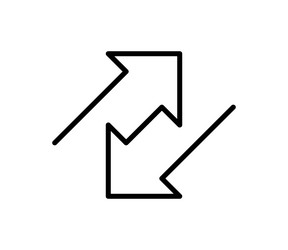 Transfer arrow icon double reverse symbol data Vector Image