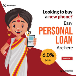 Banner design of control your personal loan Vector Image