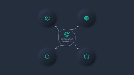Creative dark infographic with 4 elements Vector Image