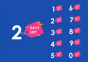 Number days left countdown template Royalty Free Vector