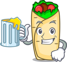 Angry burrito mascot cartoon style Royalty Free Vector Image