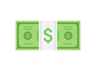 Paper bills icon in flat style stack of currency Vector Image