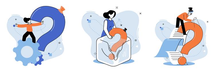 Question mark obtaining information of interest Vector Image