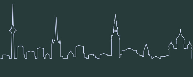 Tallinn dark line simple minimalist skyline Vector Image