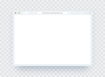 Transparent browser window website mockup frame Vector Image