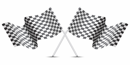 Two crossed checkered flags modern racing flag Vector Image