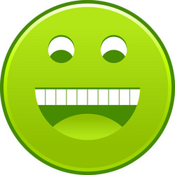 Green smiling face cheerful smiley happy emoticon Vector Image