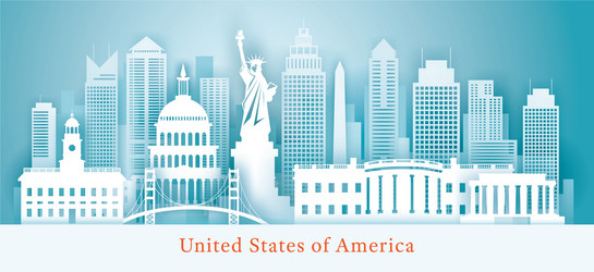 United states america usa landmarks skyline Vector Image