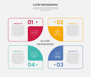 4 points template infographic outline style Vector Image
