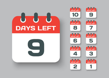 Countdown daily page calendar icon - 4 days left Vector Image