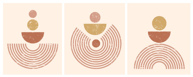 Geometric lines zen patterns abstract arches and Vector Image