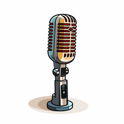 Microphone hand-drawn comic doodle Royalty Free Vector Image