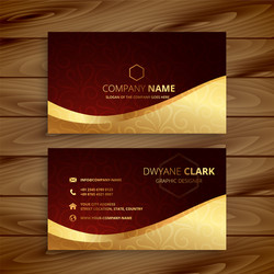 Dark red and gold business card design Royalty Free Vector